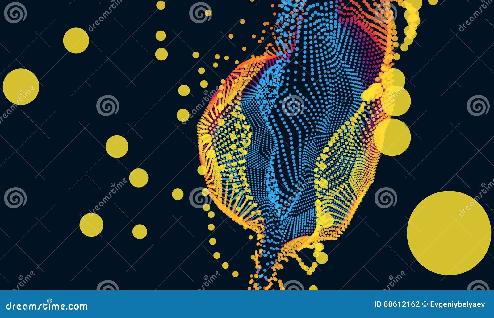 A Esfera Quebrada Dos Pontos 3D Fundo Abstrato Das Partículas Com ...