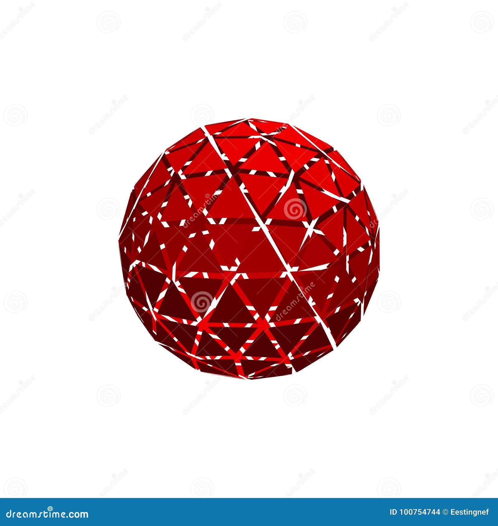 Esfera Quebrada Poligonal Abstrata Isolado No Fundo Branco Ilustração ...