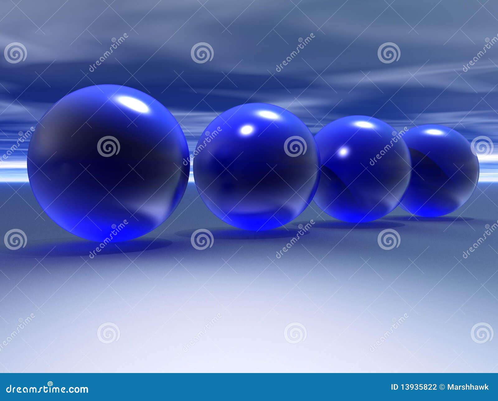 Esferas del azul 3D stock de ilustración. Ilustración de lustre - 13935822