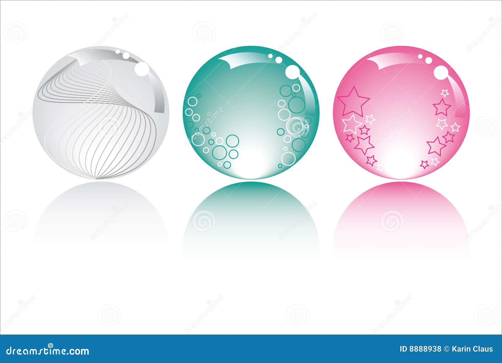 Esferas en colores pastel ilustración del vector. Ilustración de objeto ...