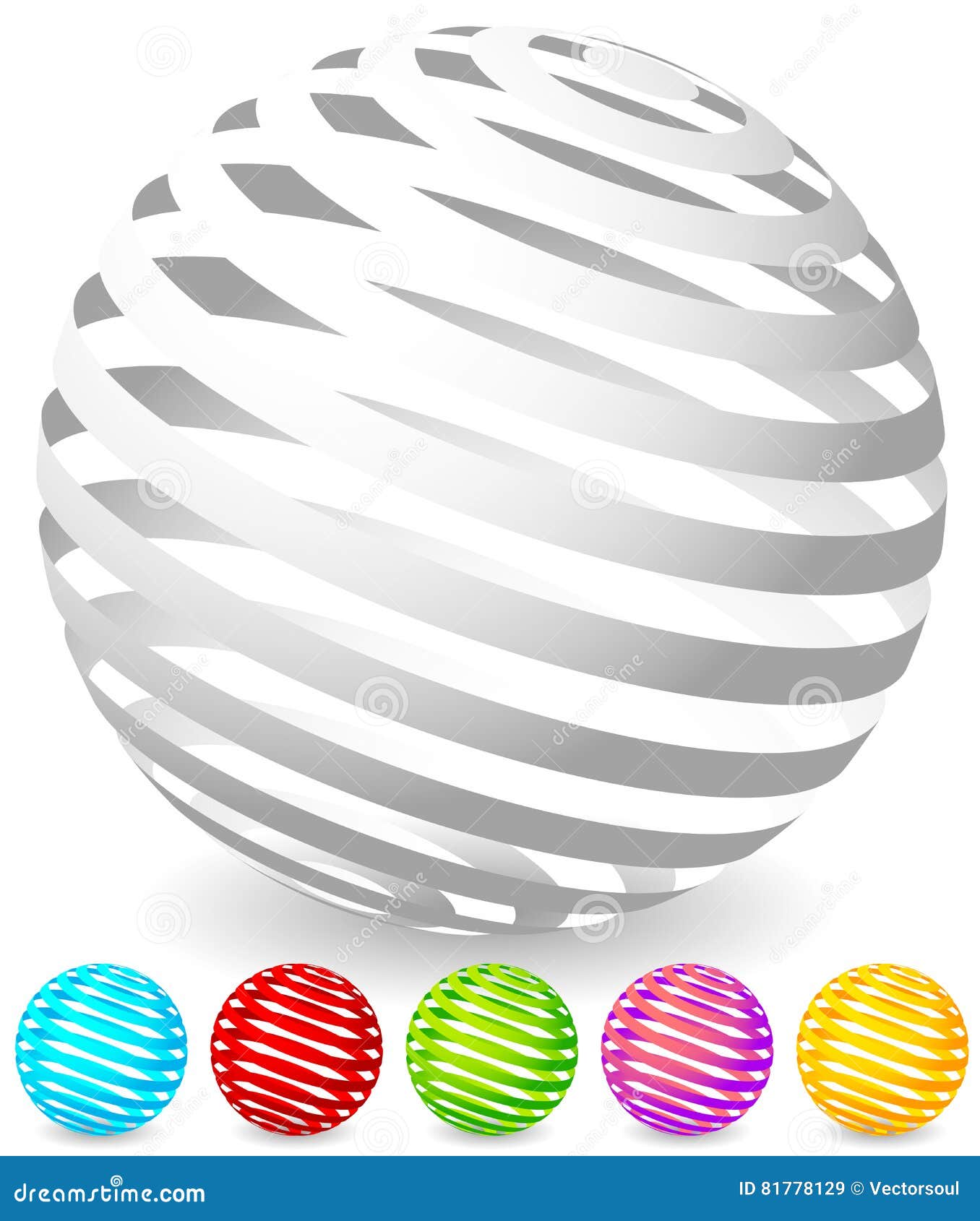 Esferas Rayadas En 6 Colores Ilustración del Vector - Ilustración de ...