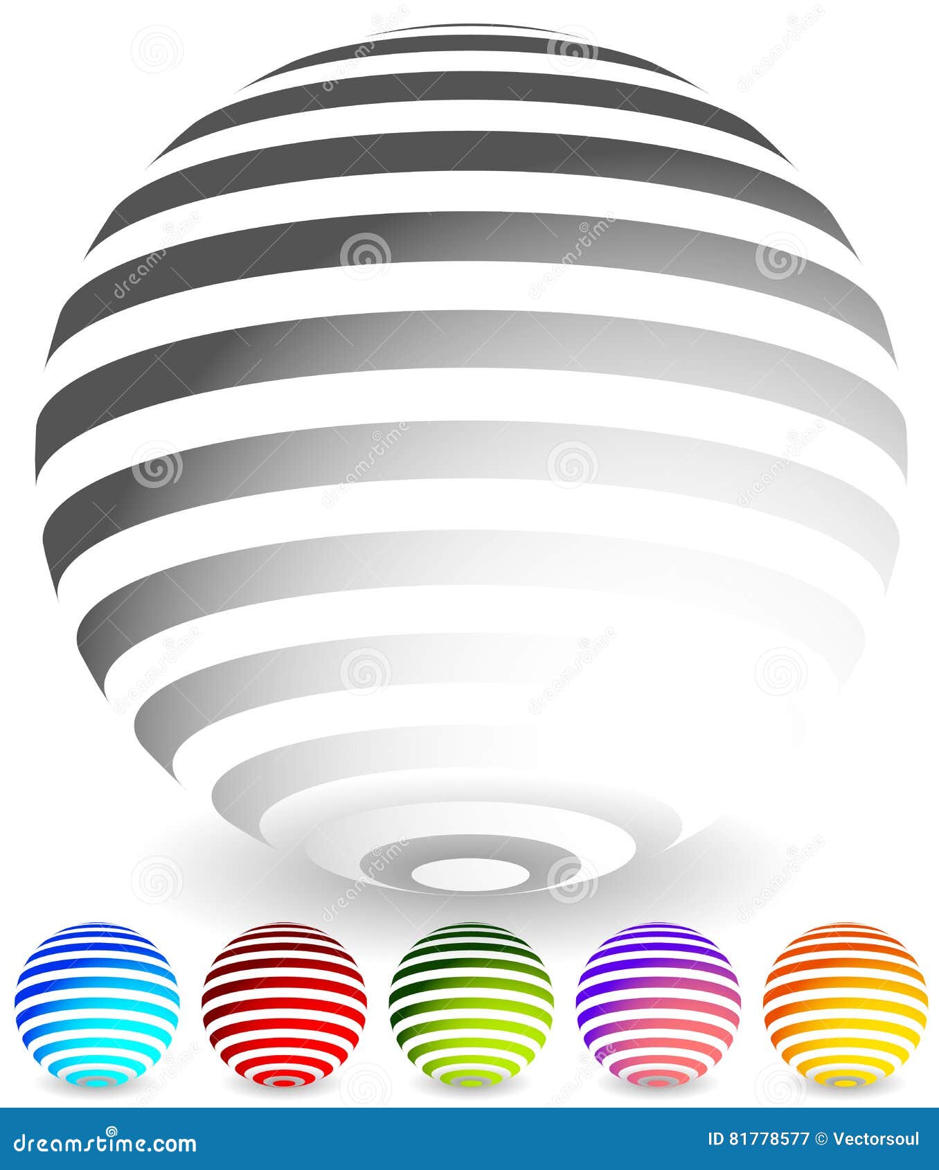 Esferas Rayadas En 6 Colores Ilustración del Vector - Ilustración de ...