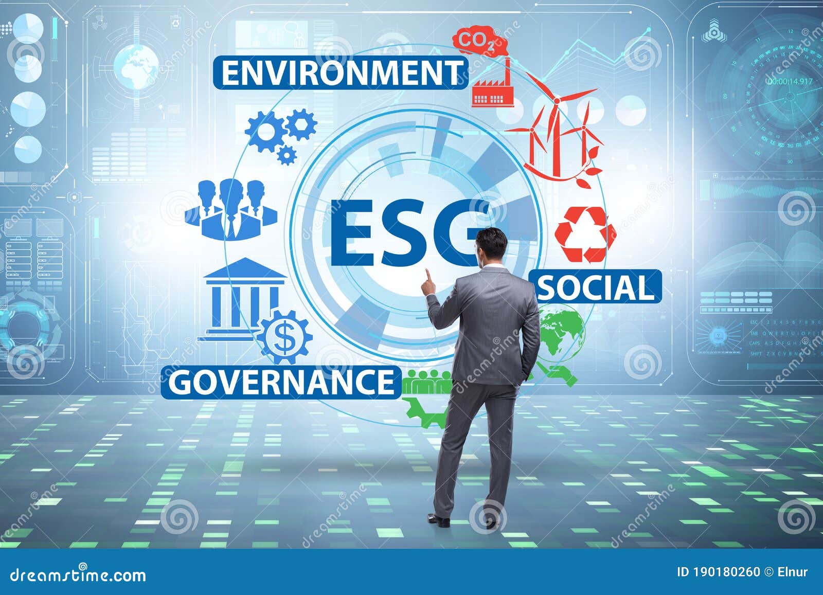 Esg Concept As Environmental And Social Governance With Business Stock