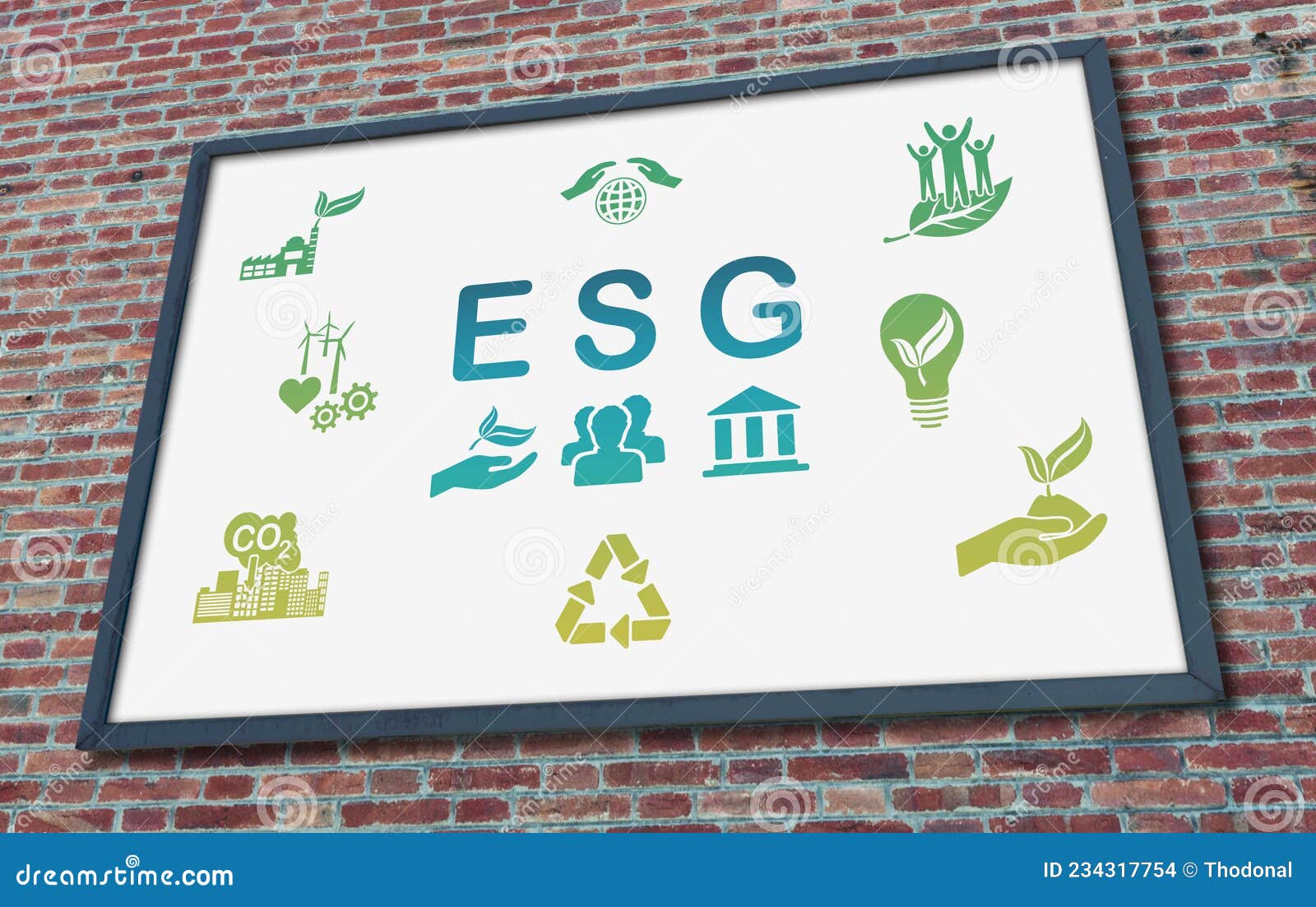 Esg concept on a billboard stock photo. Image of financial - 234317754
