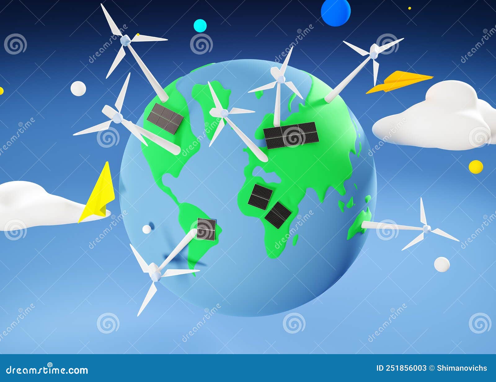 ESG - Environmental Social Governance, Globe with Windmills and Solar ...