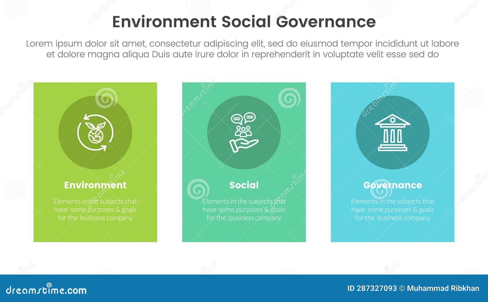 Esg Environmental Social and Governance Infographic 3 Point Stage ...
