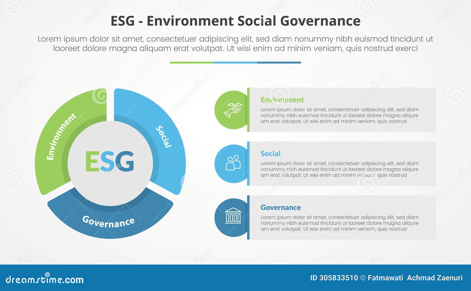 ESG Frameworks Infographic Concept for Slide Presentation with Big Pie ...