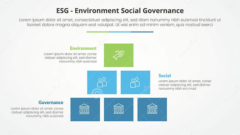 ESG Frameworks Infographic Concept for Slide Presentation with Box ...