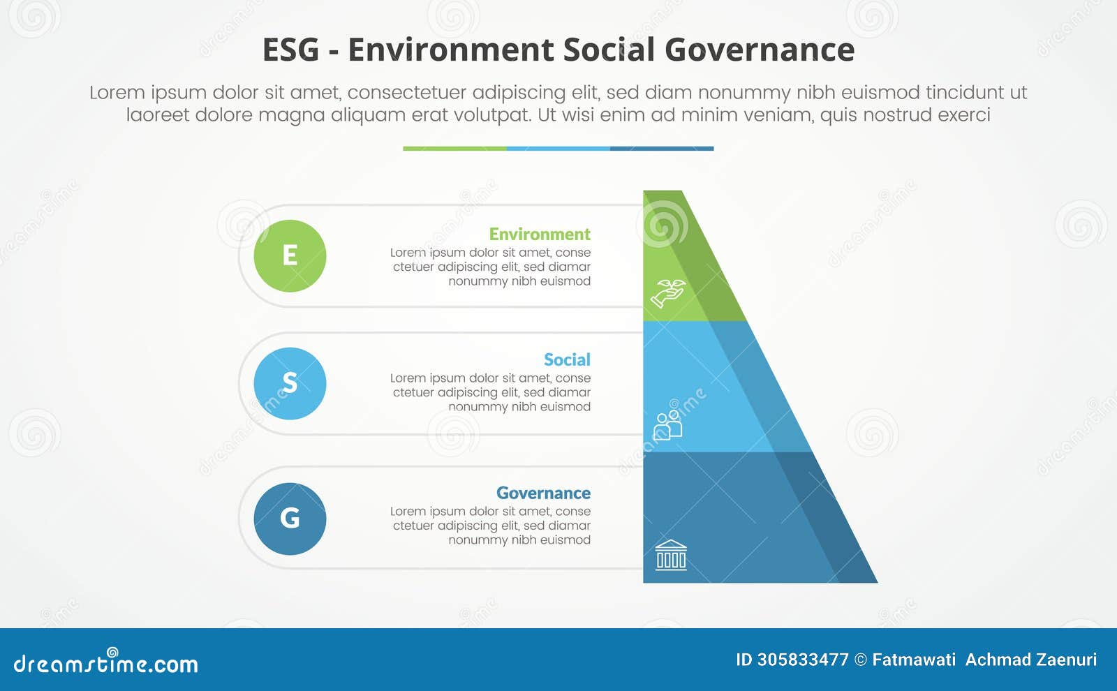 ESG Frameworks Infographic Concept for Slide Presentation with Half ...