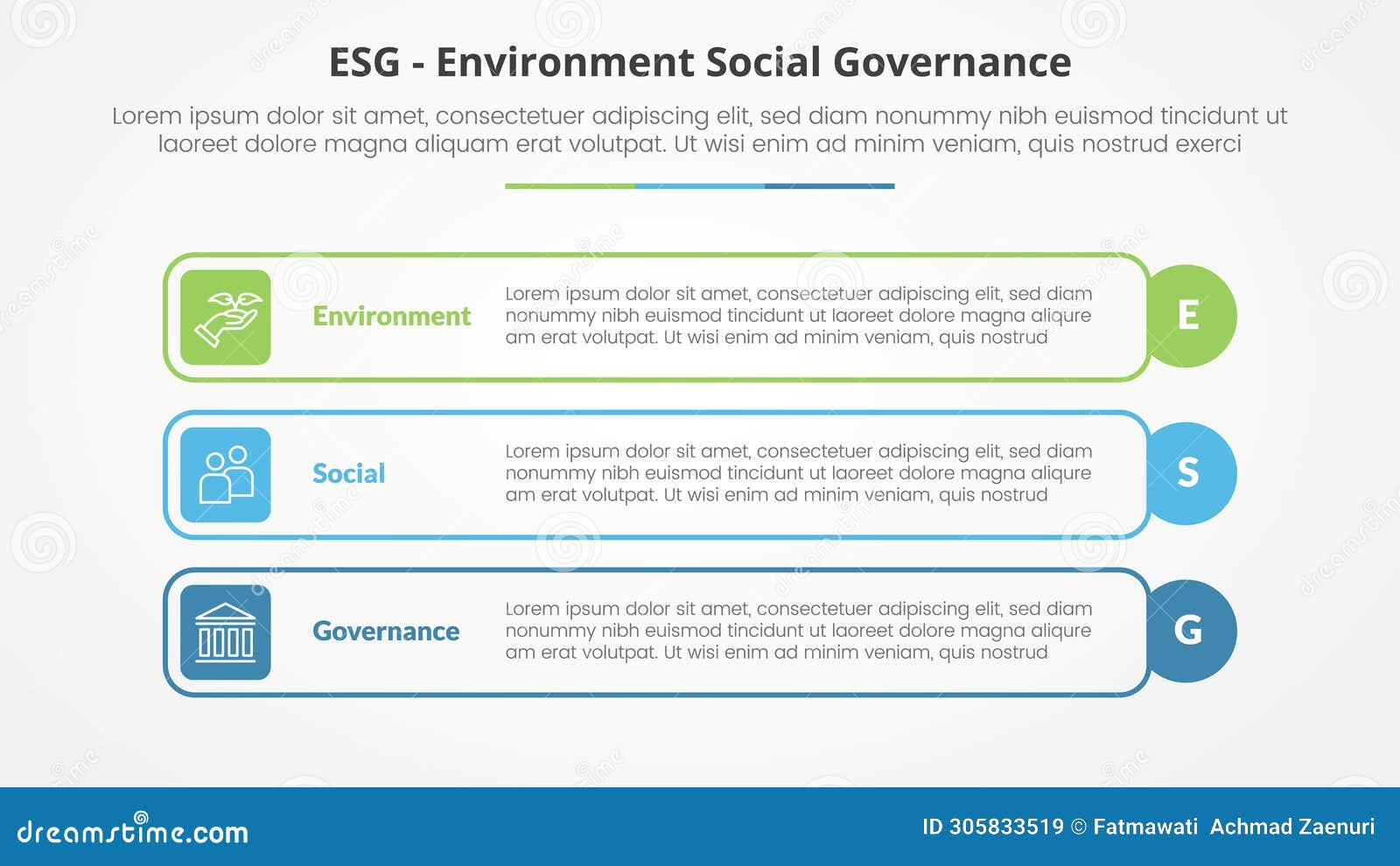 ESG Frameworks Infographic Concept for Slide Presentation with Outline ...