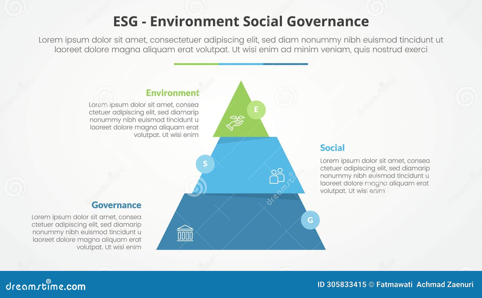 ESG Frameworks Infographic Concept for Slide Presentation with Pyramid ...