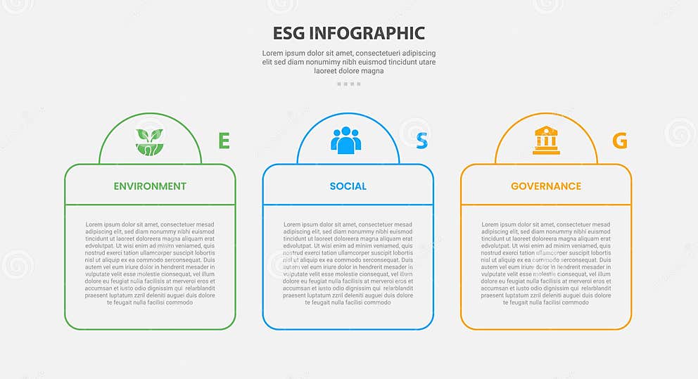 ESG Infographic Outline Style with 3 Point Template with Creative Table ...