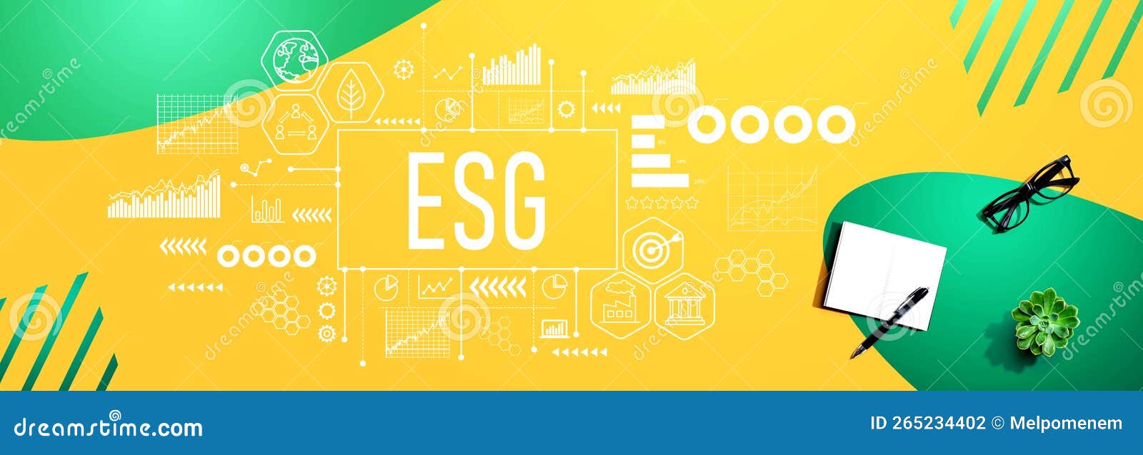 ESG Theme with Notebook and Pen Stock Photo - Image of resource, earth ...