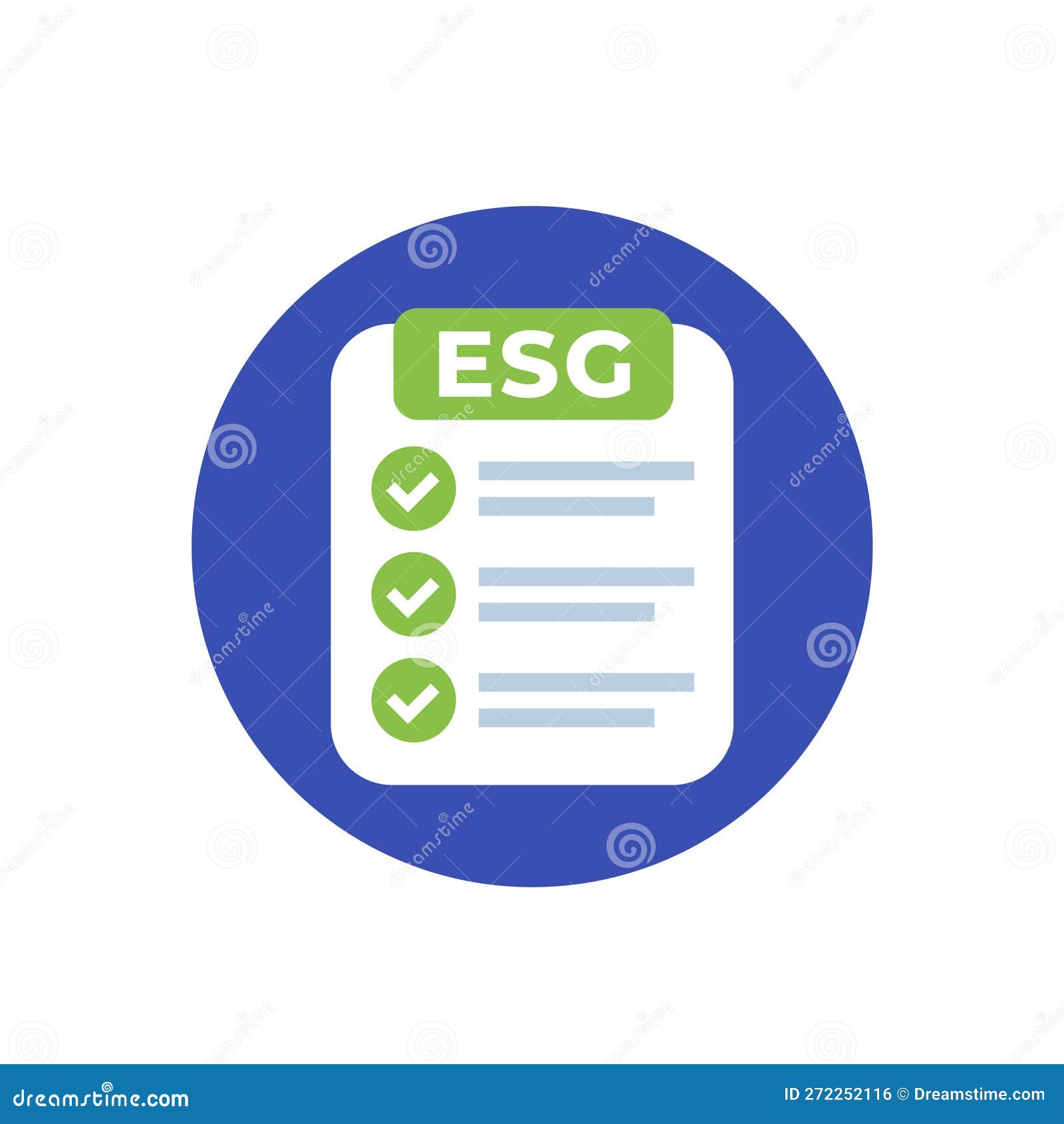 ESG Vector Icon with a Checklist Stock Illustration - Illustration of ...