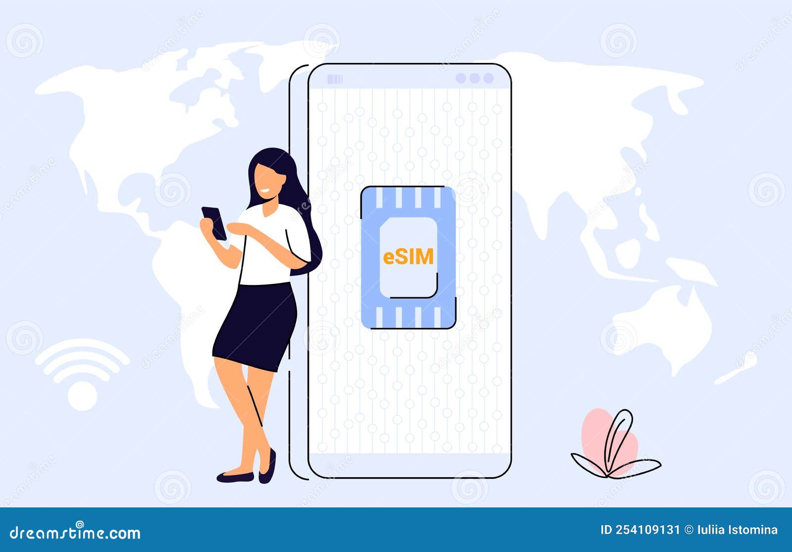 ESIM Card Chip Embedded SIM Concept New Mobile Communication Stock ...