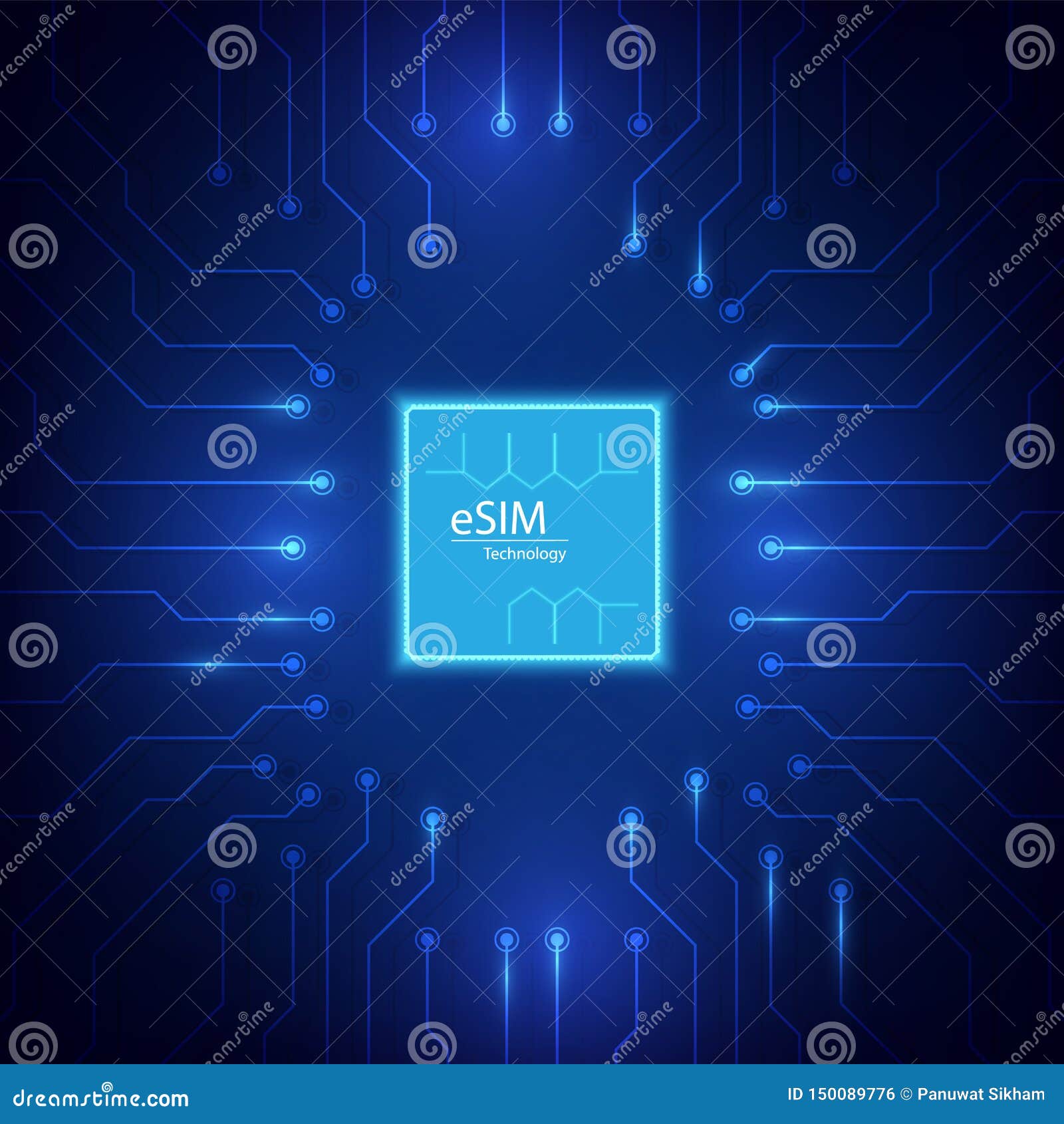 ESIM Card Chip Sign. Embedded SIM Concept Stock Vector - Illustration ...