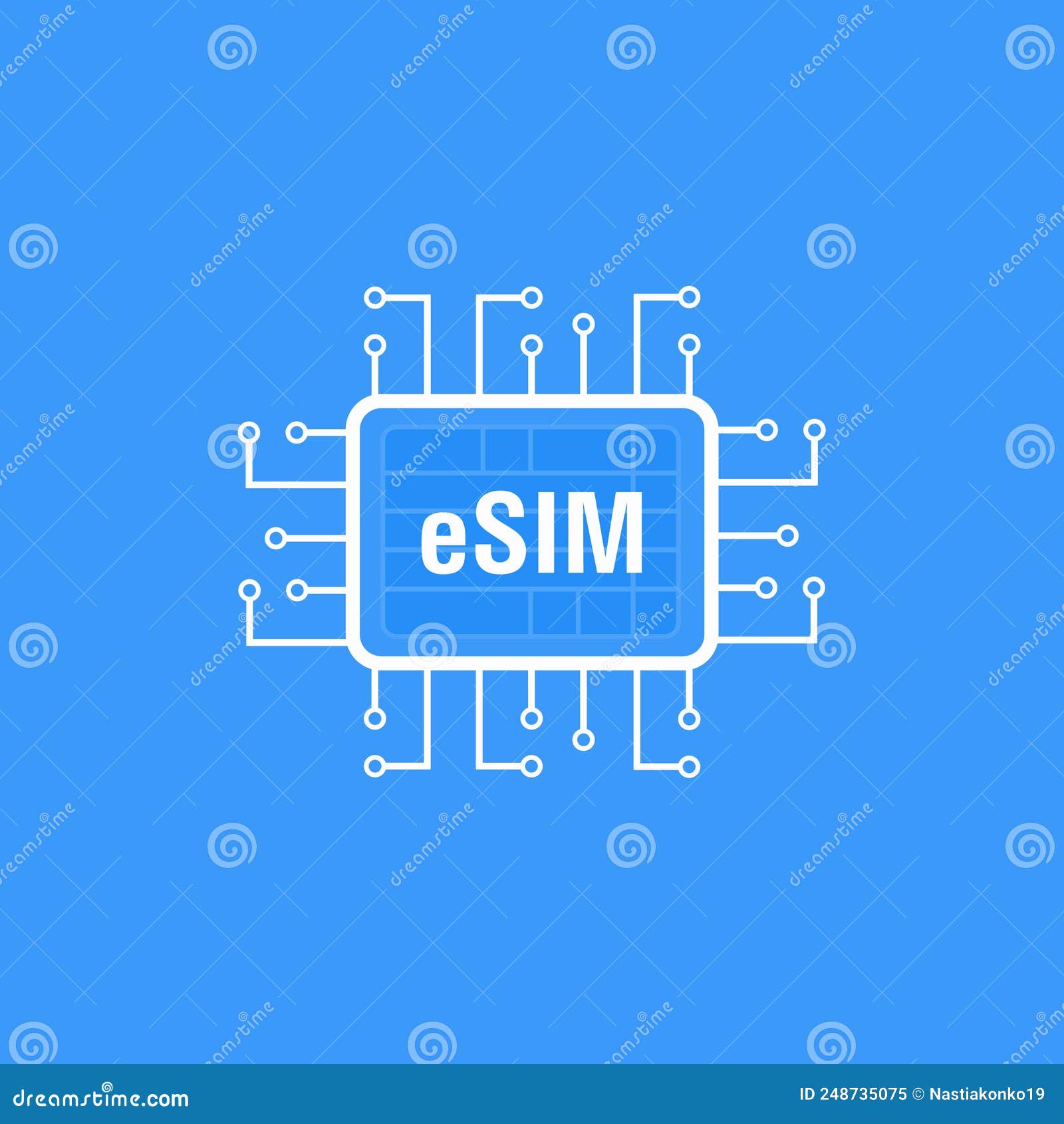ESIM Card Chip Sign. Embedded SIM Concept Stock Vector - Illustration ...