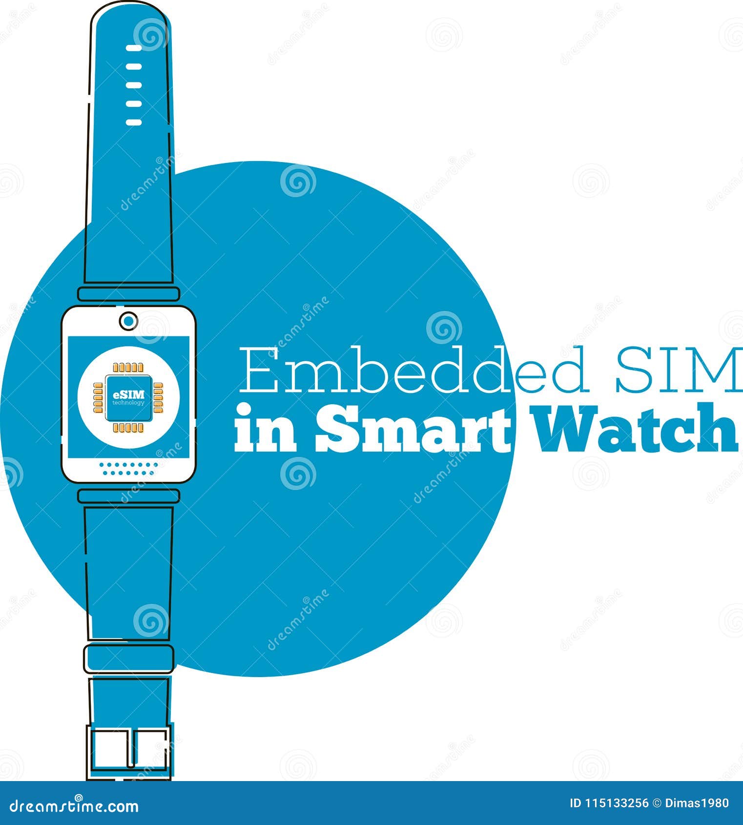 ESIM Card Chip Sign on Smart Watch Screen Stock Illustration ... ESIM Card Chip Sign on Smart Watch Screen Stock Illustration ...