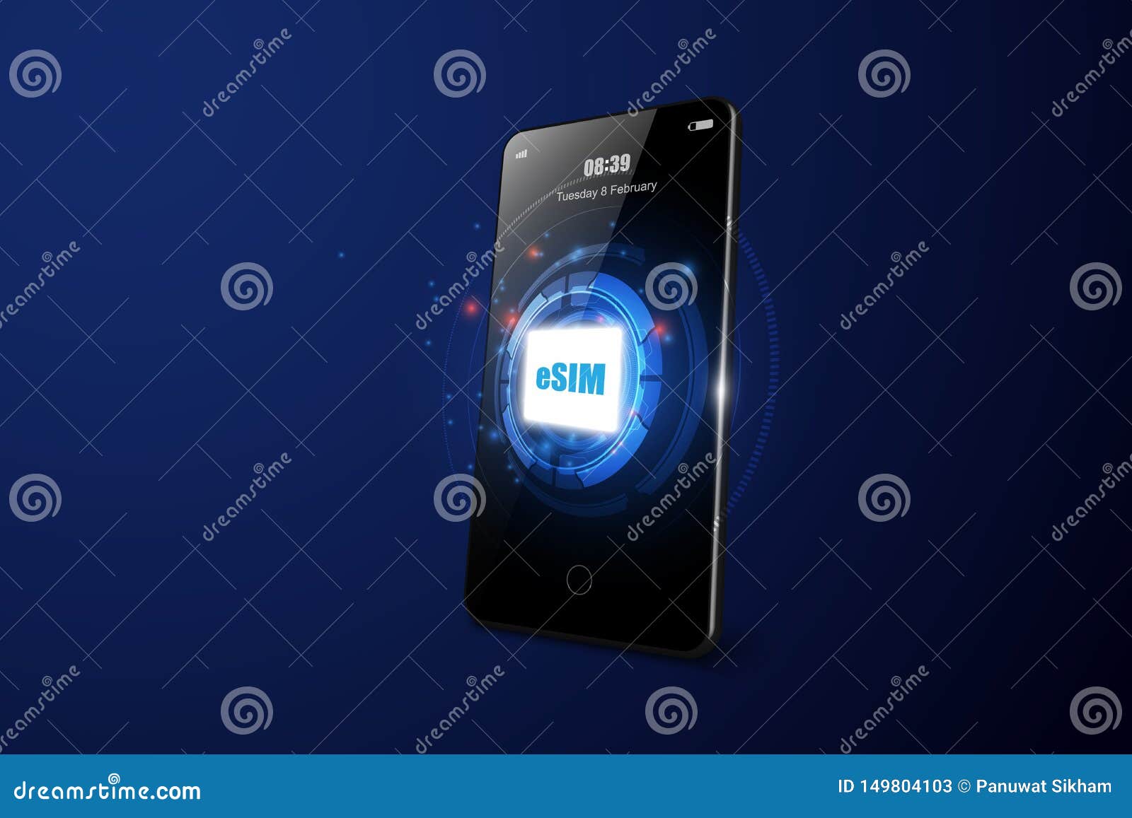 ESIM Card Chip Sign. Smartphon Embedded SIM Concept Stock Vector ...