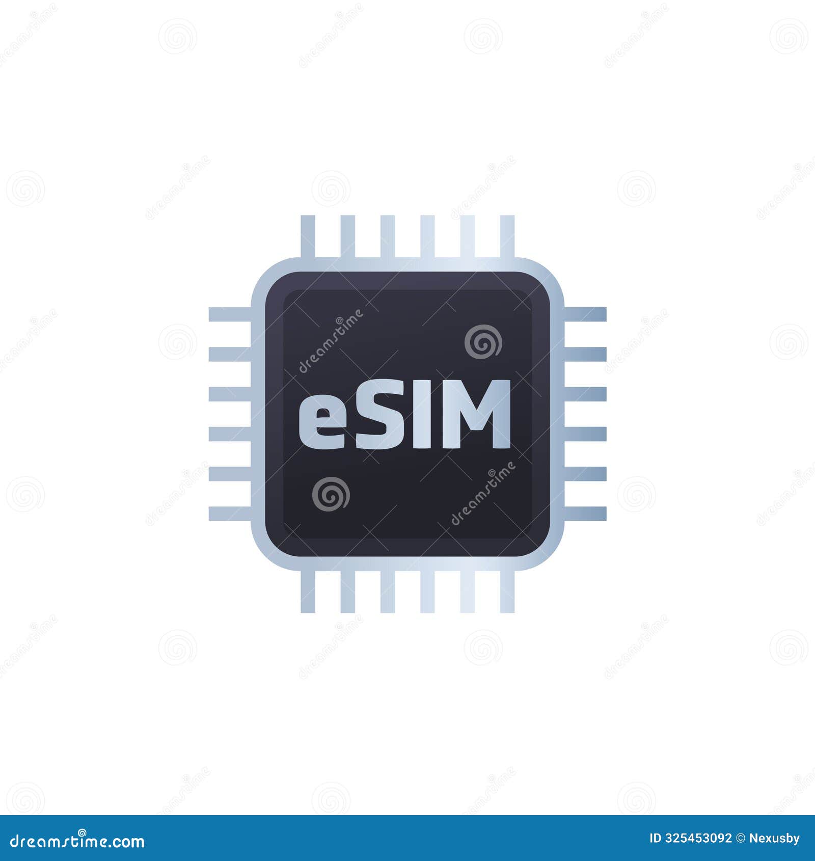 ESIM Card Icon, Subscriber Identification Module Cartoon Vector ...