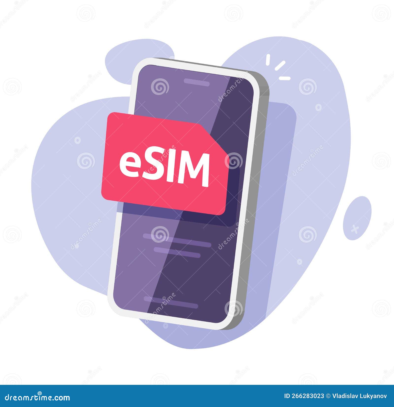 Esim Cell Phone Icon 3d Design Vector Or Electronic Embedded Sim Card ...