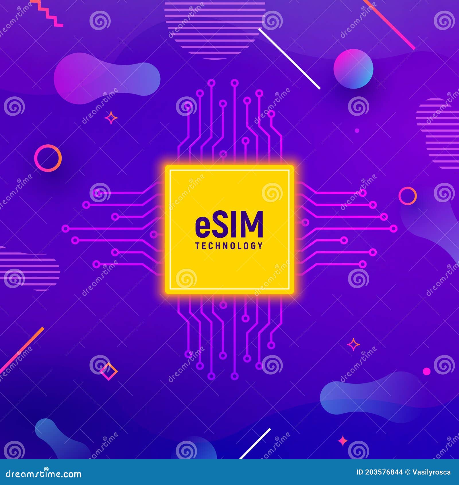 Esim Chip Card Concept Icon. Embedded Sim Card Cellular Mobile ...