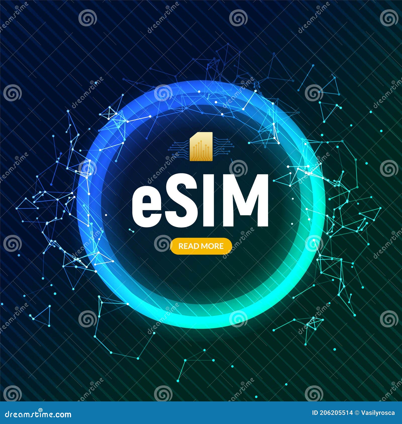 Esim Chip Card Concept Icon. Embedded Sim Card Cellular Mobile ...
