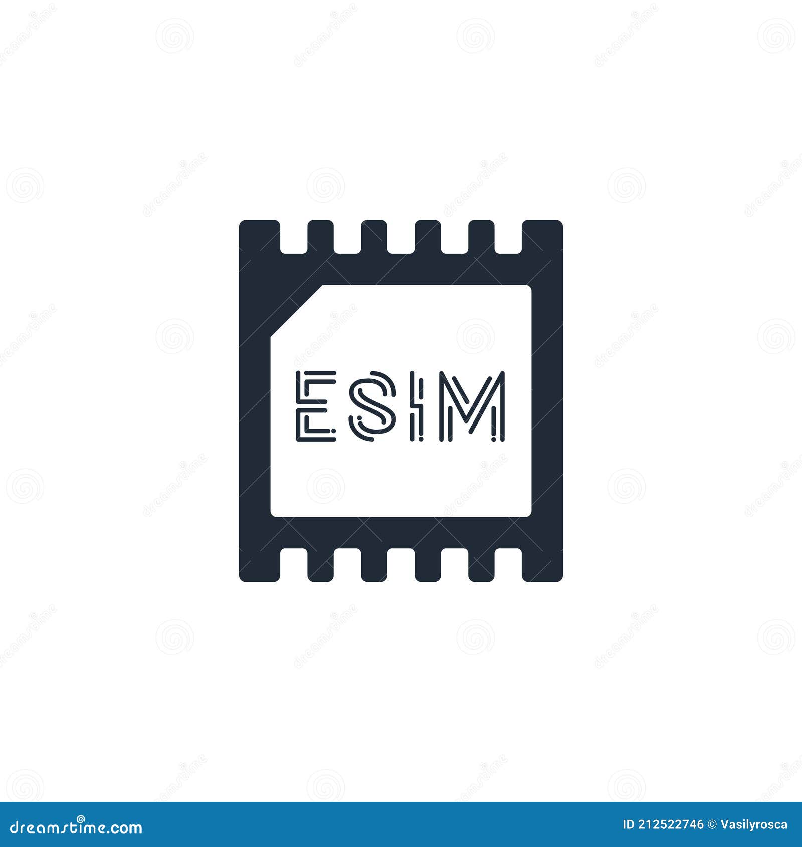 Esim Chip Card Concept Icon. Embedded Sim Card Cellular Mobile ...
