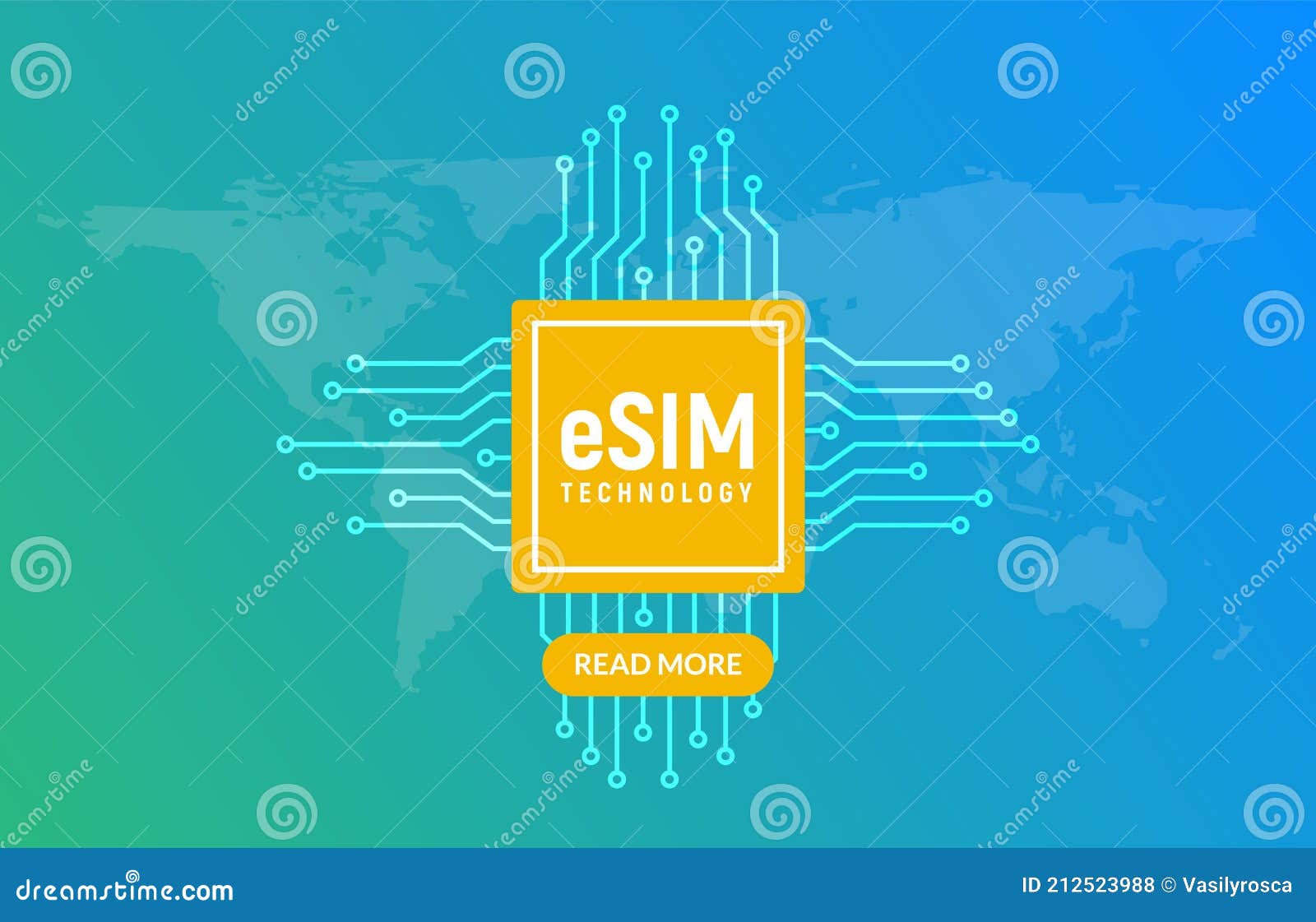 Esim Chip Card Concept Icon. Embedded Sim Card Cellular Mobile ...