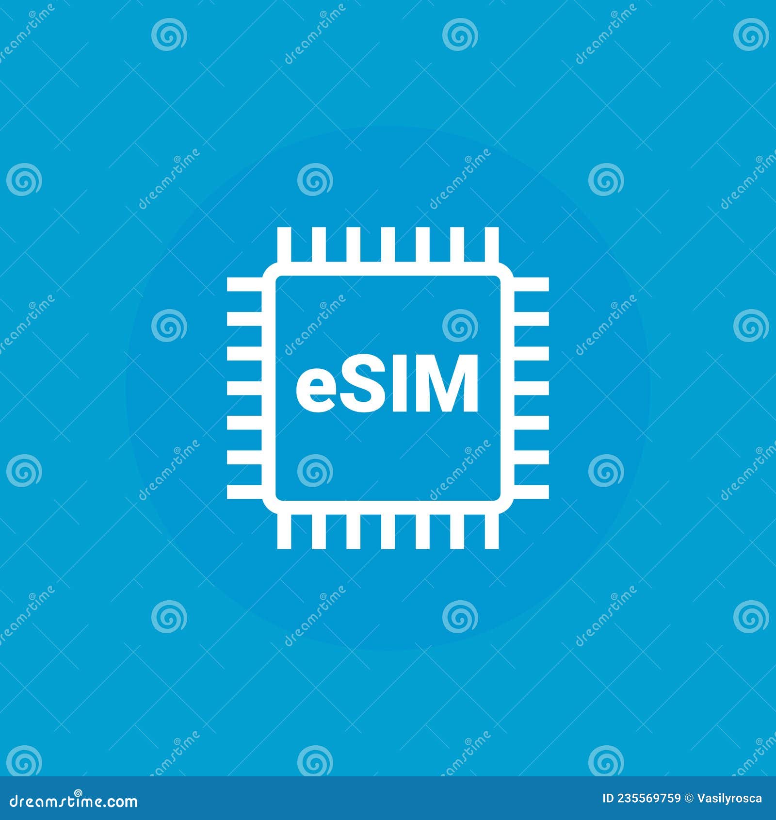 Esim Chip Card Concept Icon. Embedded Sim Card Cellular Mobile ...