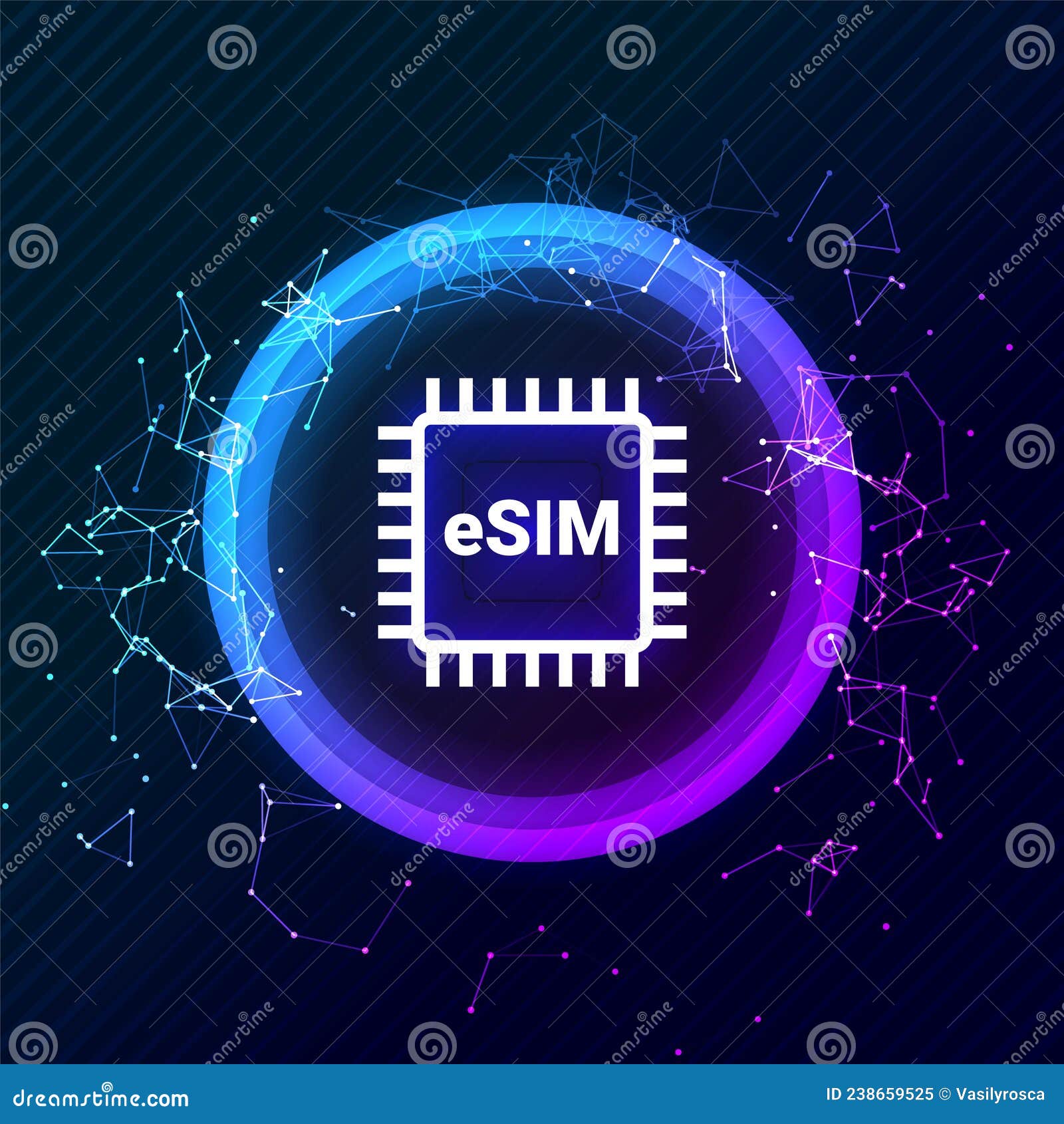 Esim Chip Card Concept Icon. Embedded Sim Card Cellular Mobile ...