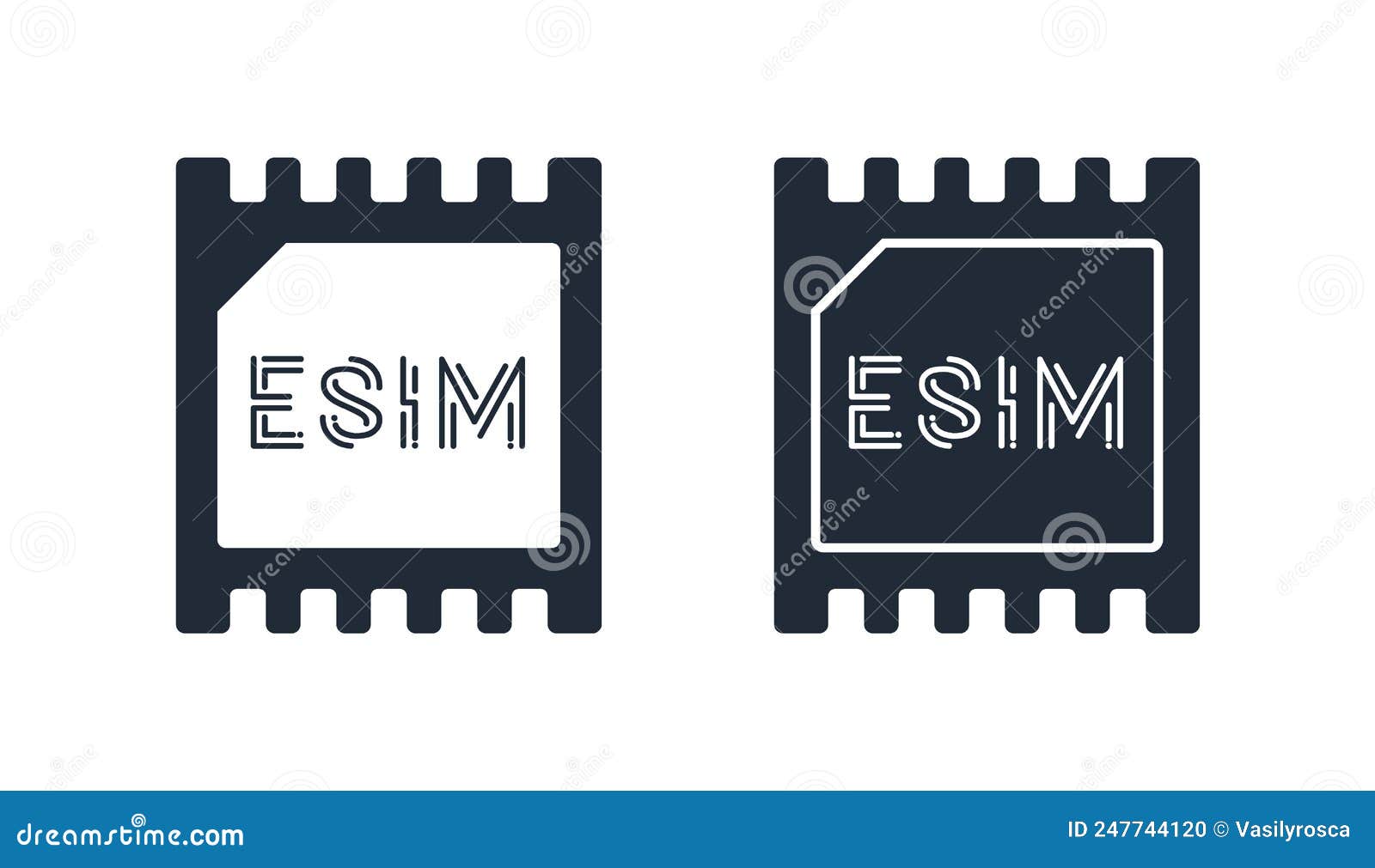 Esim Chip Card Concept Icon. Embedded Sim Card Cellular Mobile ...