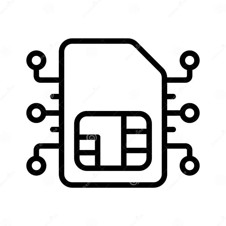 Esim Chip Card, Embedded Sim Card Vector Design Stock Vector ...