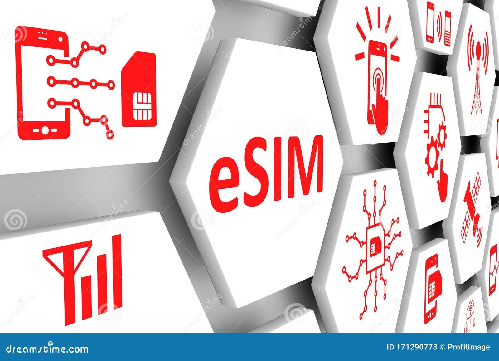 ESIM Concept White Background 3d Royalty-Free Cartoon | CartoonDealer ...