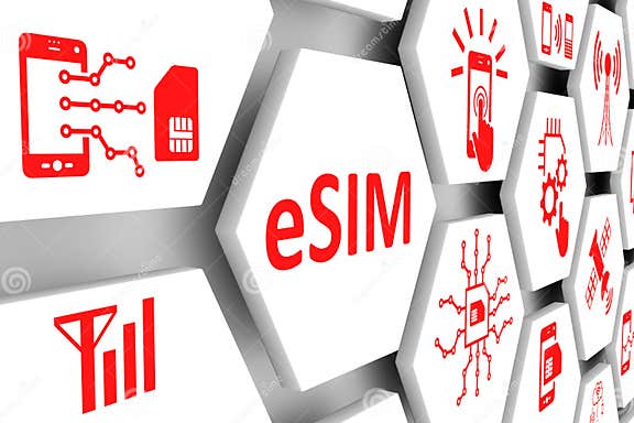 ESIM Concept Cell Background Stock Illustration - Illustration of card ...