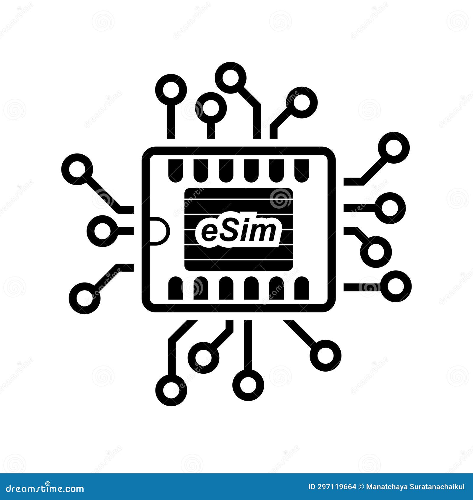 5G ESIM Embedded SIM Card Icon Symbol Concept. New Chip Mobile Cellular ...