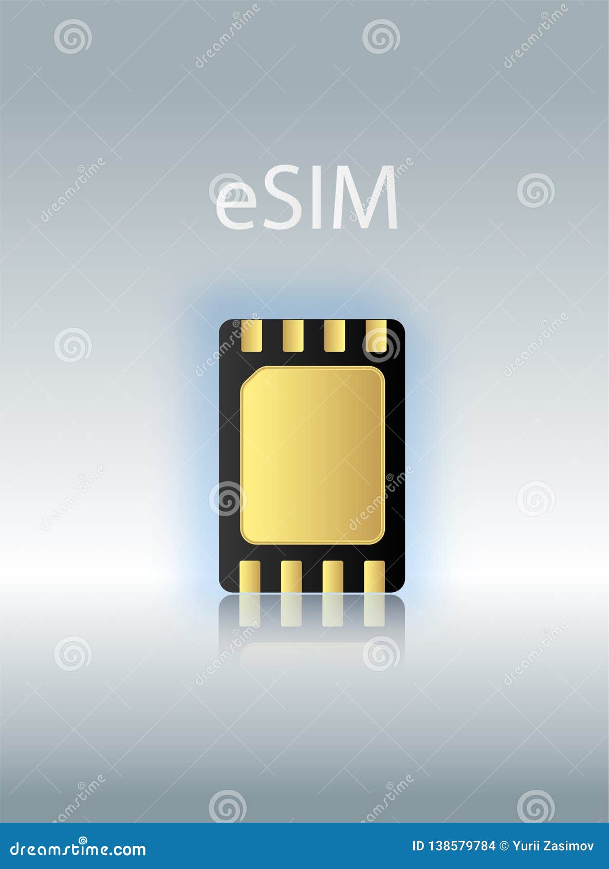 ESIM Embedded SIM Card Icon Symbol Concept. New Chip Mobile Cellular ...