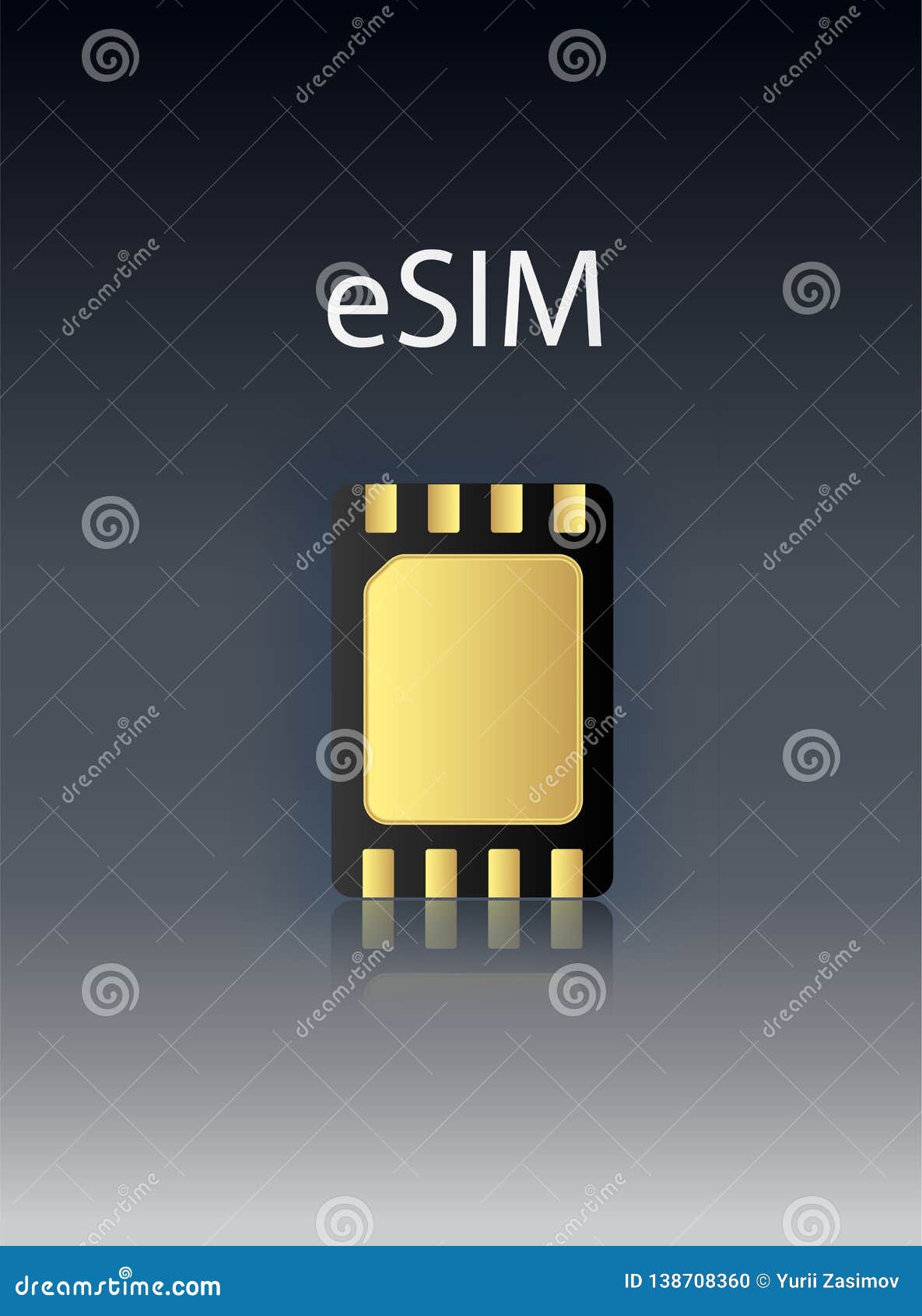 ESIM Embedded SIM Card Icon Symbol Concept. New Chip Mobile Cellular ...