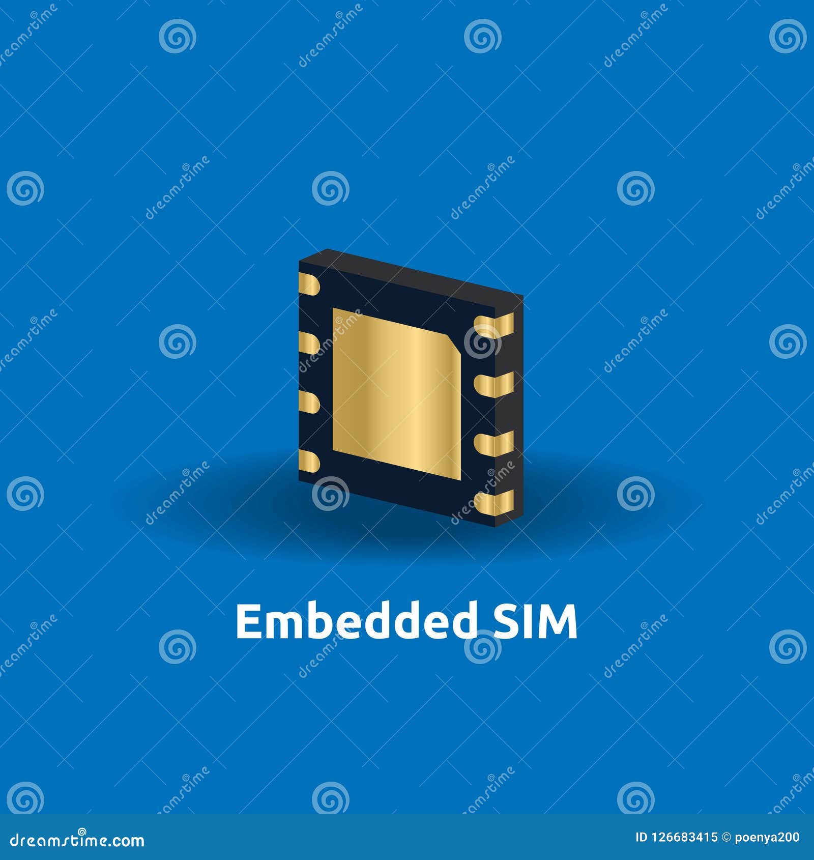 ESIM Embedded SIM Card Icon Symbol Concept. New Chip Mobile Cellular ...