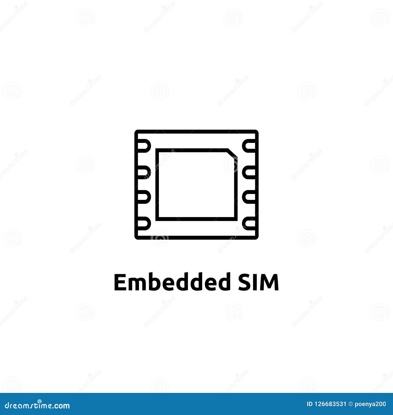 5G ESIM Embedded SIM Card Icon Symbol Concept. New Chip Mobile Cellular ...