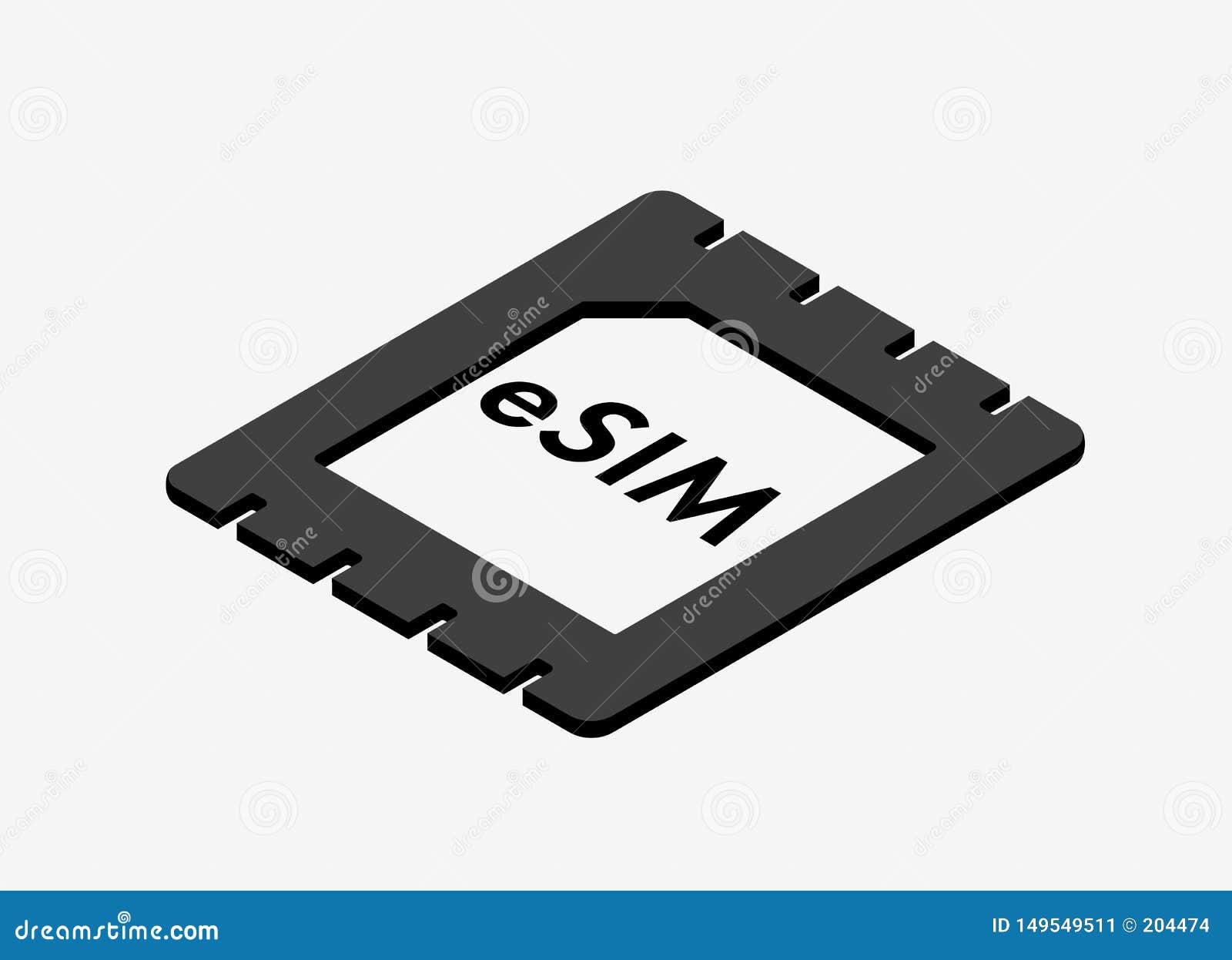 5G ESIM Embedded SIM Card Icon Symbol Concept. New Chip Mobile Cellular ...