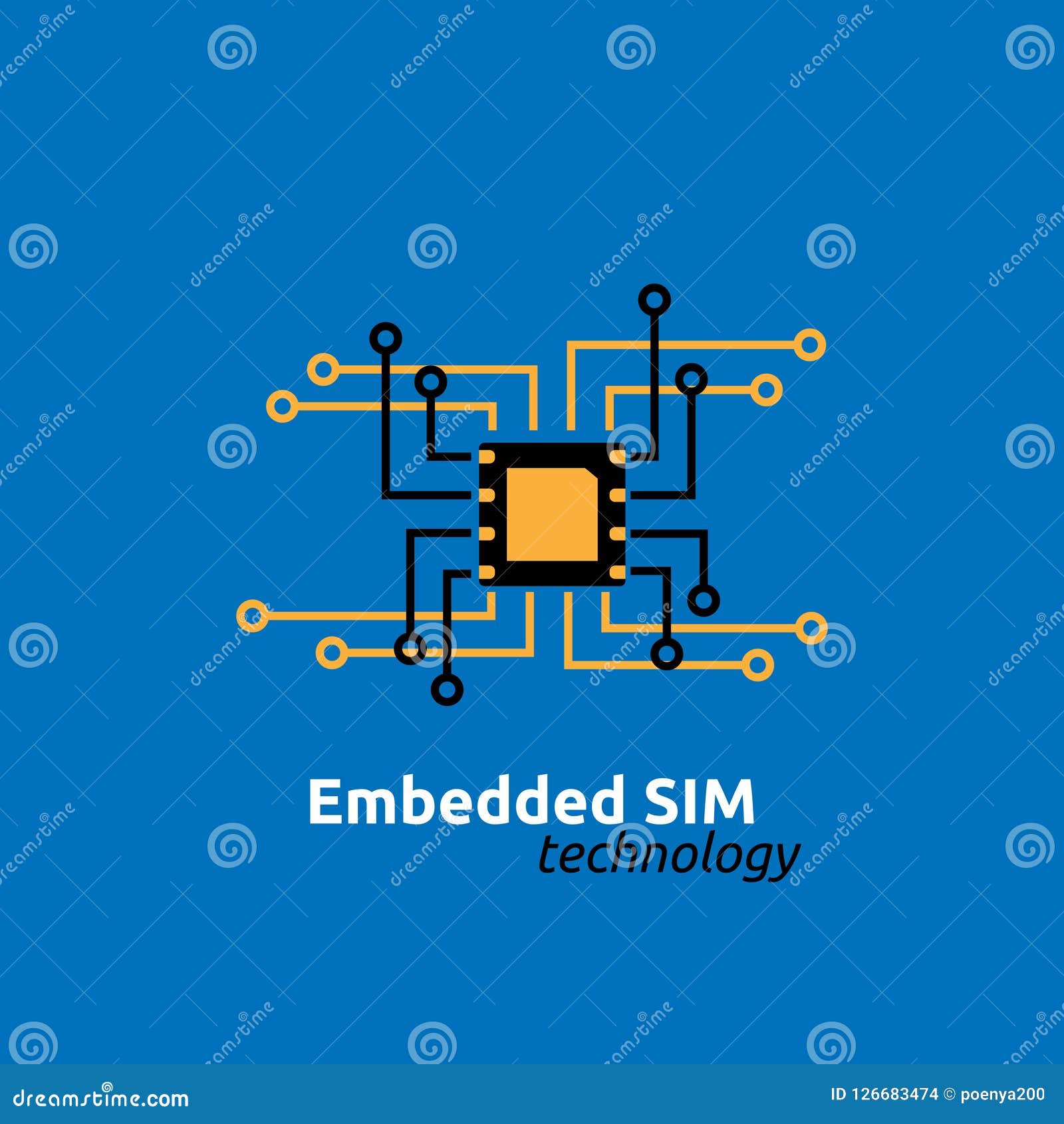 5G ESIM Embedded SIM Card With Hands Icon Symbol Concept. New Chip ...