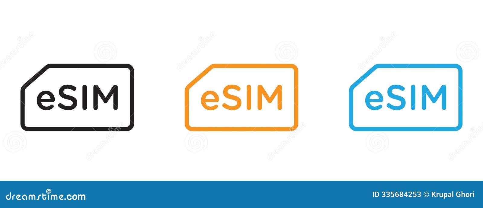 ESIM Icon Thin Line Illustration Set Stock Vector - Illustration of ...