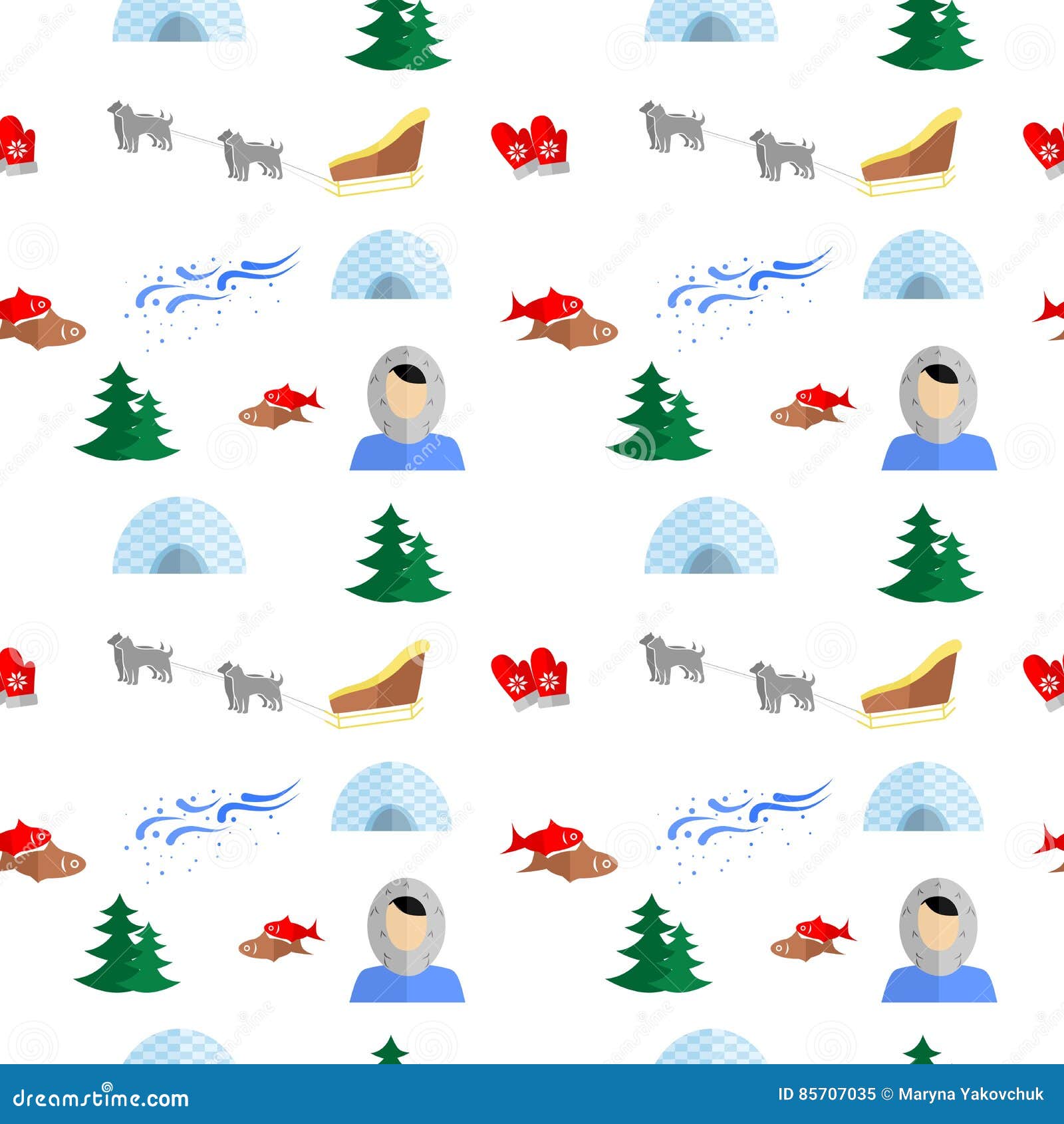 The Eskimo Background Cartoon Vector | CartoonDealer.com #85707035