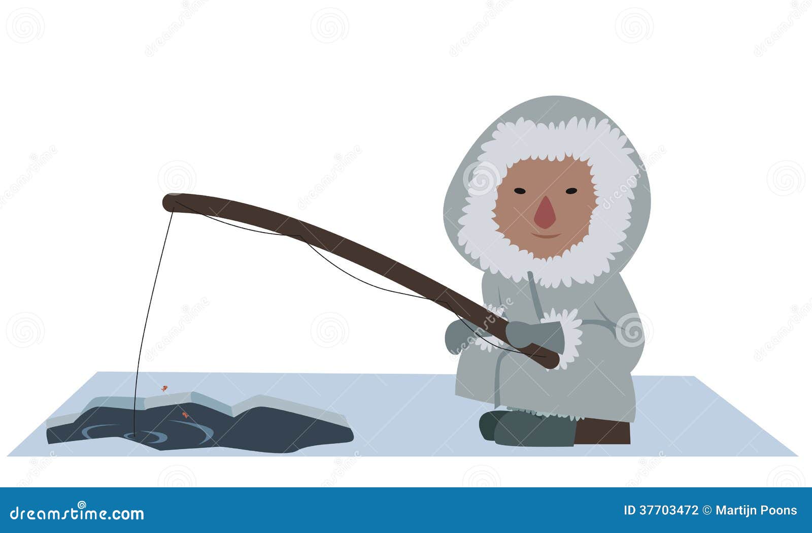 The Fisherman. The Eskimo. Cartoon Vector Illustration | CartoonDealer ...