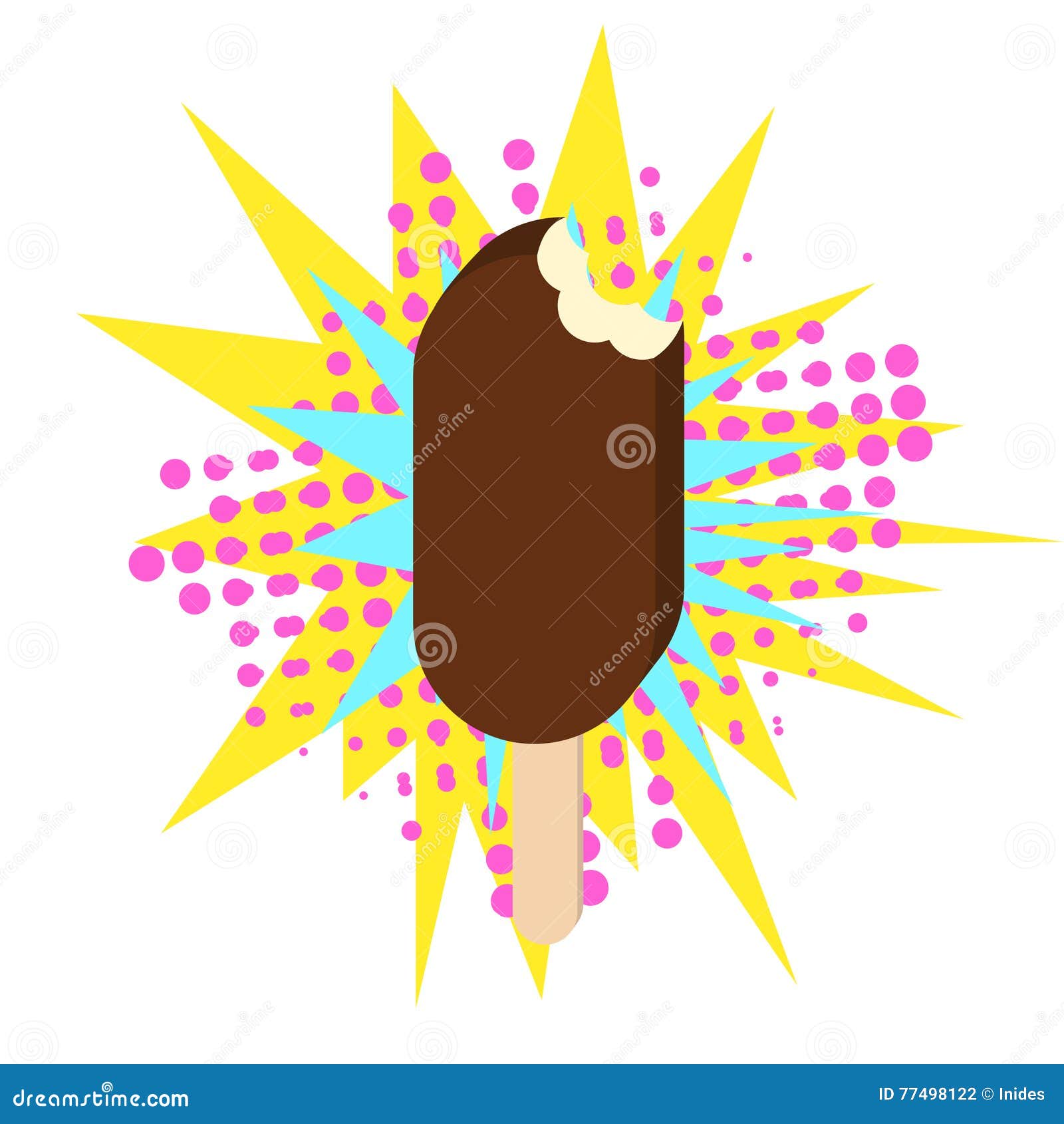 Eskimo Ice Cream Pop Art Icon. Stock Vector - Illustration of chocolate ...