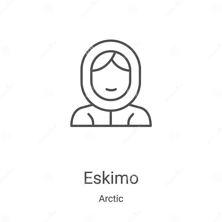Eskimo Icon Vector from Arctic Collection. Thin Line Eskimo Outline ...