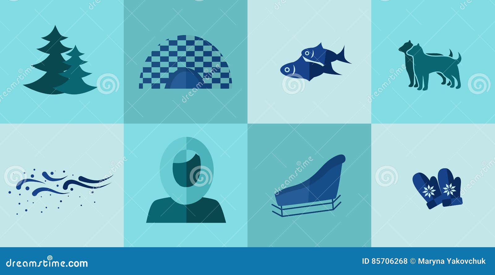 The Eskimo icons stock vector. Illustration of ethnos - 85706268