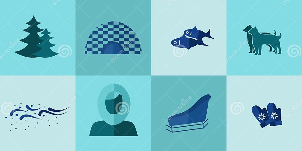 The Eskimo icons stock vector. Illustration of ethnos - 85706268