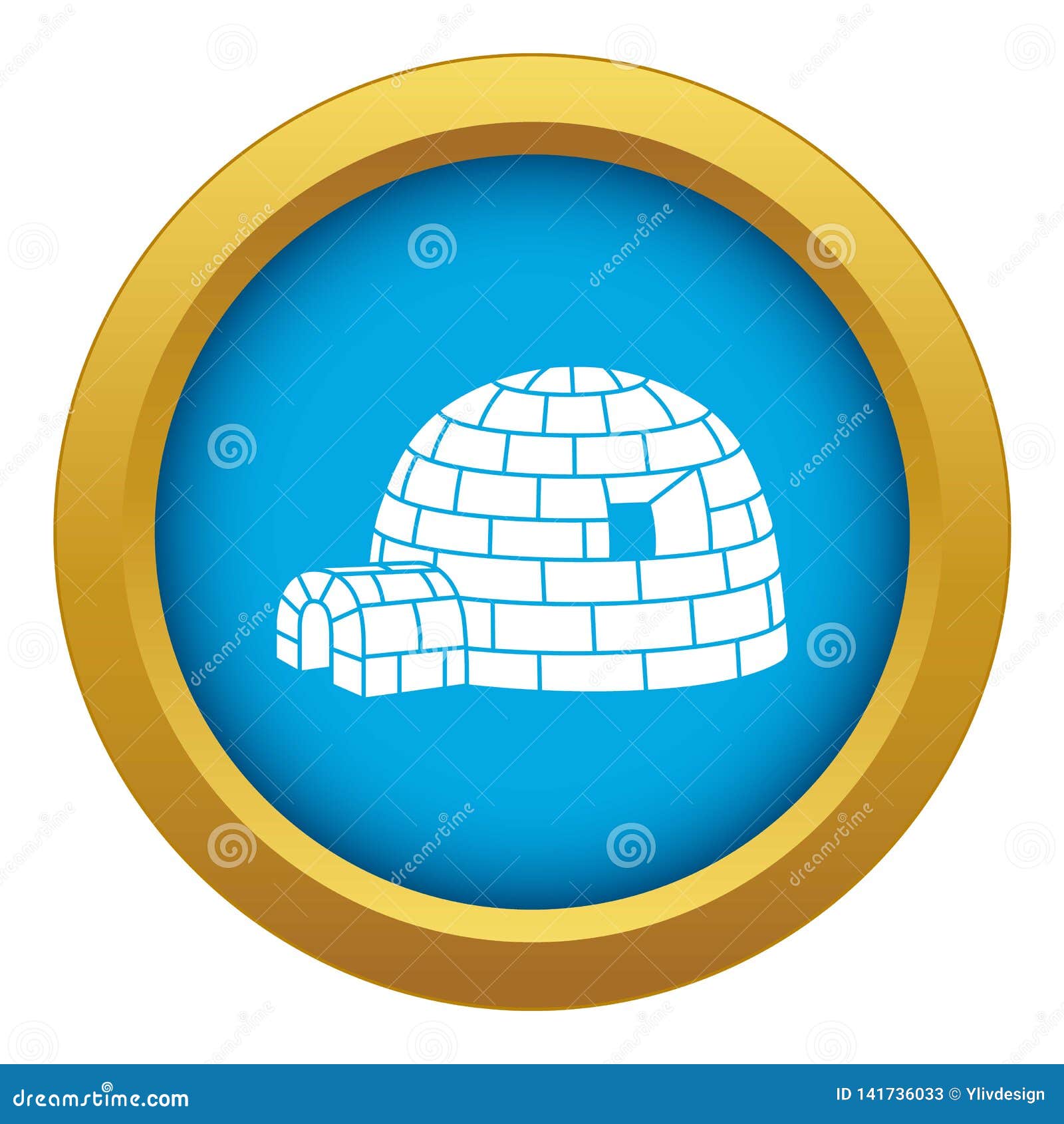 Eskimo Igloo Icon Blue Vector Isolated Stock Vector - Illustration of ...
